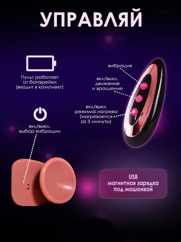 Вибратор фаллоимитатор реалистичный с подогревом и пультом Дилдо для женщин на присоске с подогревом Фалос Страпон Член