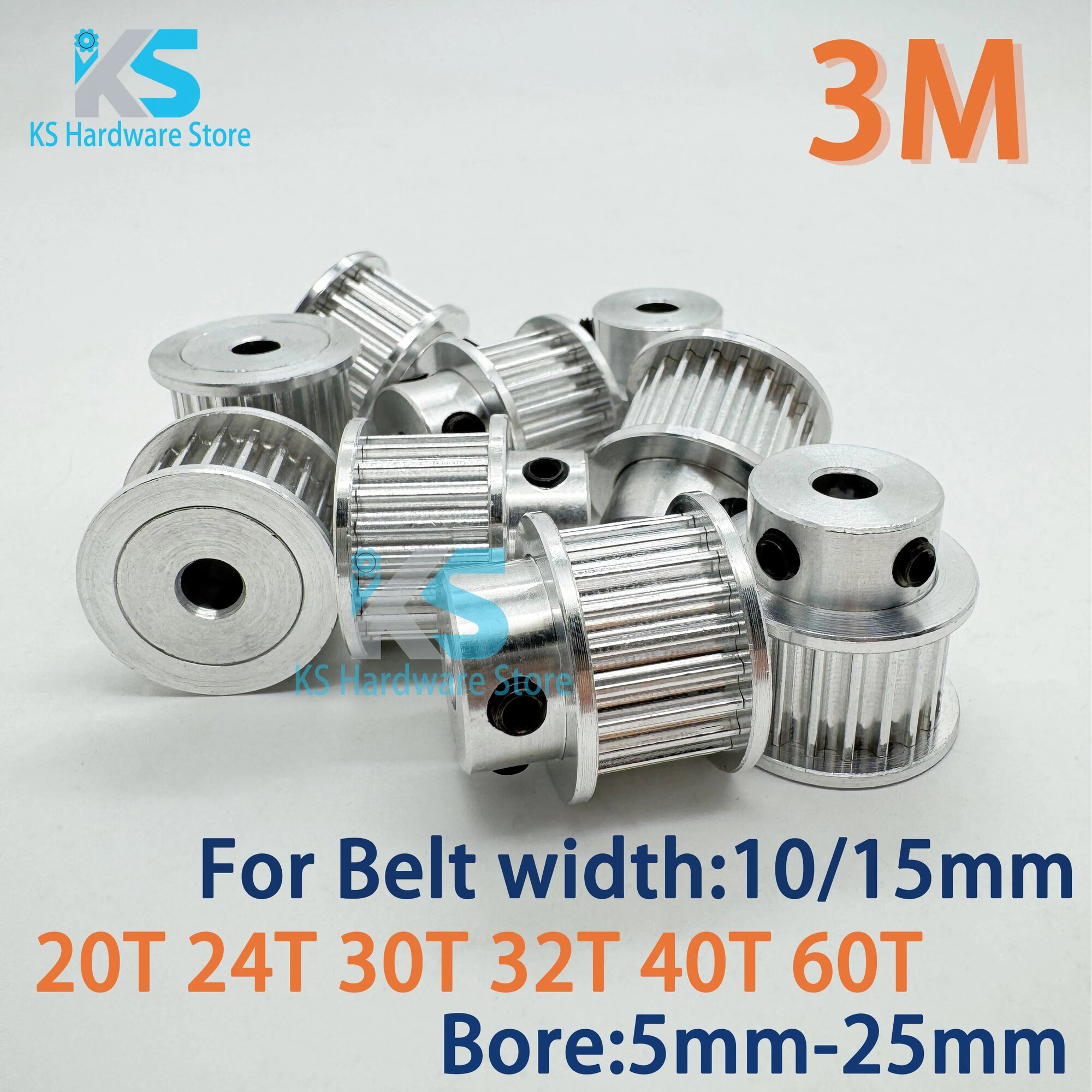 Шкив ГРМ KWD 3M для ремня 10/15 мм 20Teeth, 8mm, For Belt Width 15mm
