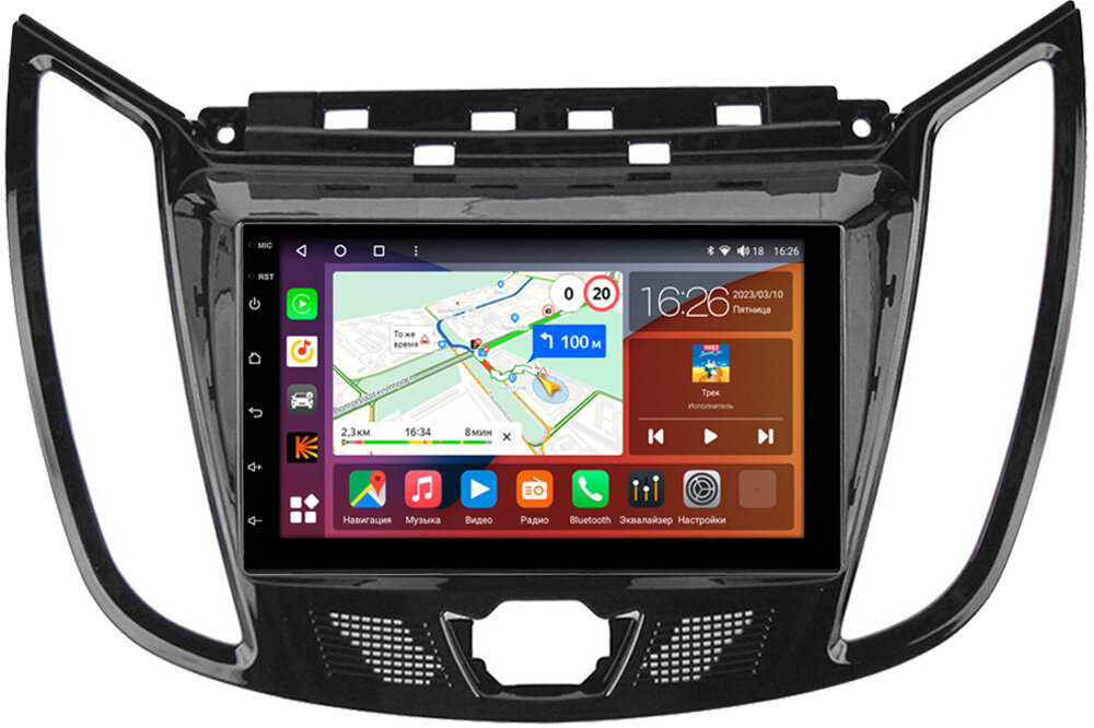 Штатная магнитола Ford C-Max 2, Escape 3, Kuga 2 2012-2019 Canbox EVO 5822-RP-FRFC3B-91 Android 14 (4G-SIM, 8/256, DSP, QLed, AI, 360)