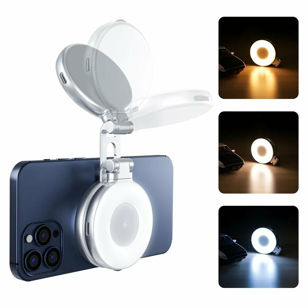 Telesin C03 Magnetic, magsafe Selfie Ring Light, Магнитный кольцевой свет на телефон