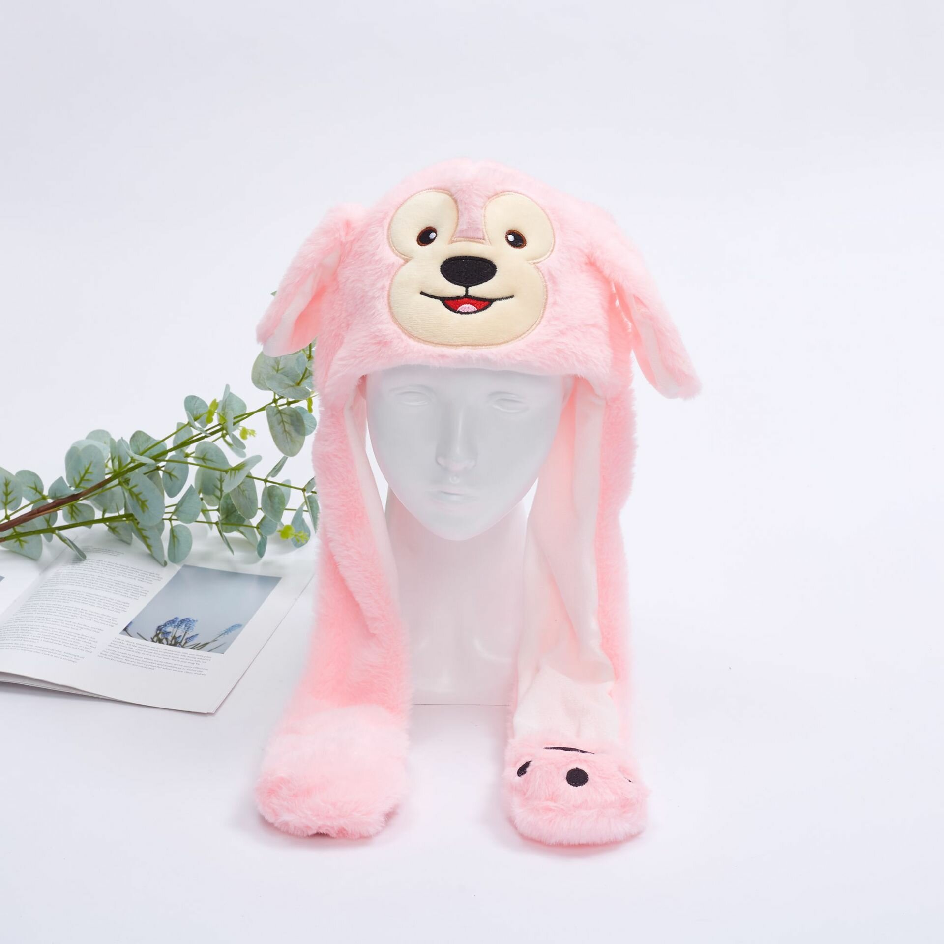 Симпатичная осенне-зимняя детская шапка TikTok в том же стиле, уши будут двигаться и кольцо в стиле животного, шляпа с