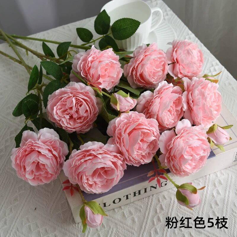 Искусственный цветок в западном стиле, букет пионов в европейском стиле, искусственные цветы из шелка, декор для