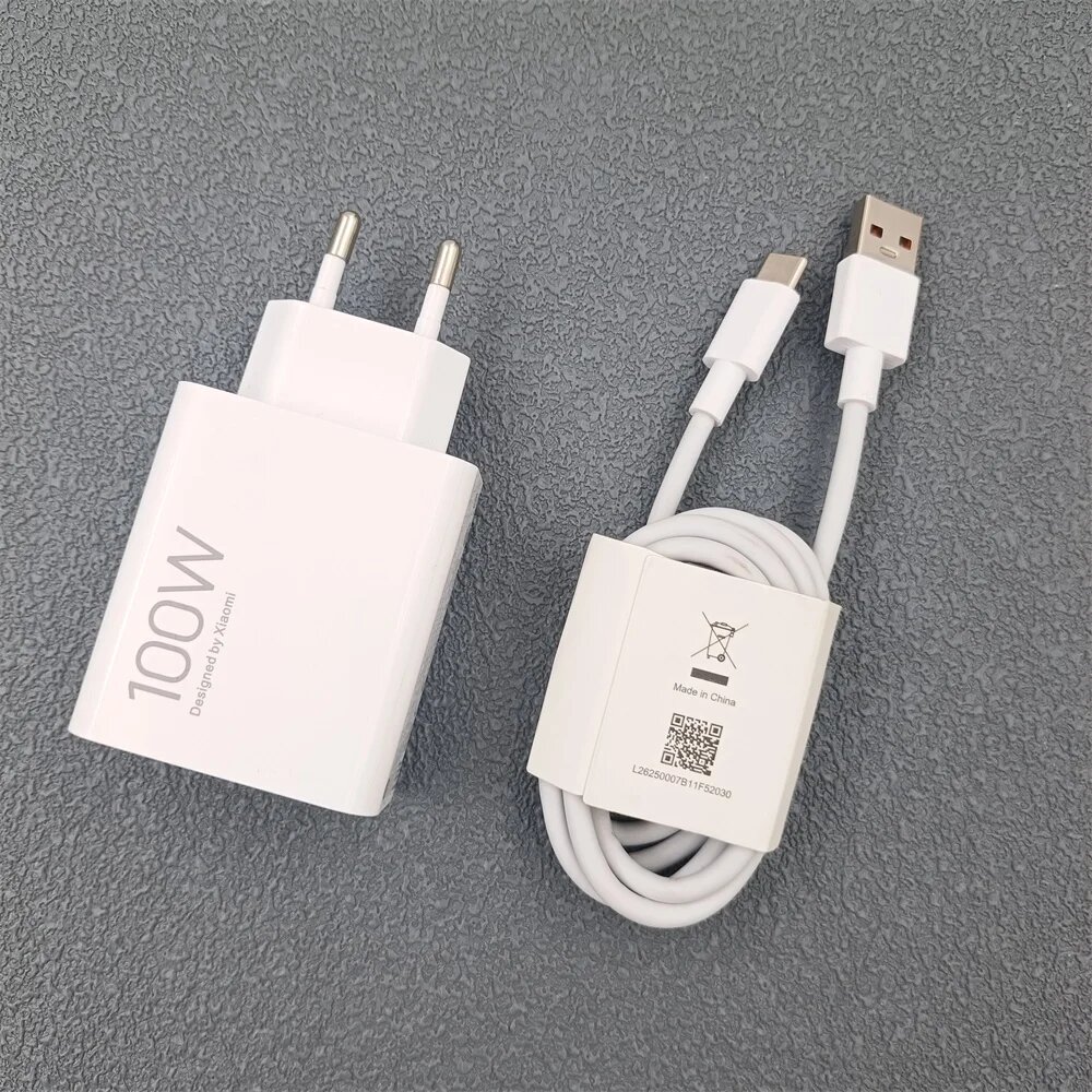 Зарядное устройство Xiaomi 17 Pro Max 100 Вт EU Turbo Fast Charge Адаптер питания 6A EU add 1M cable