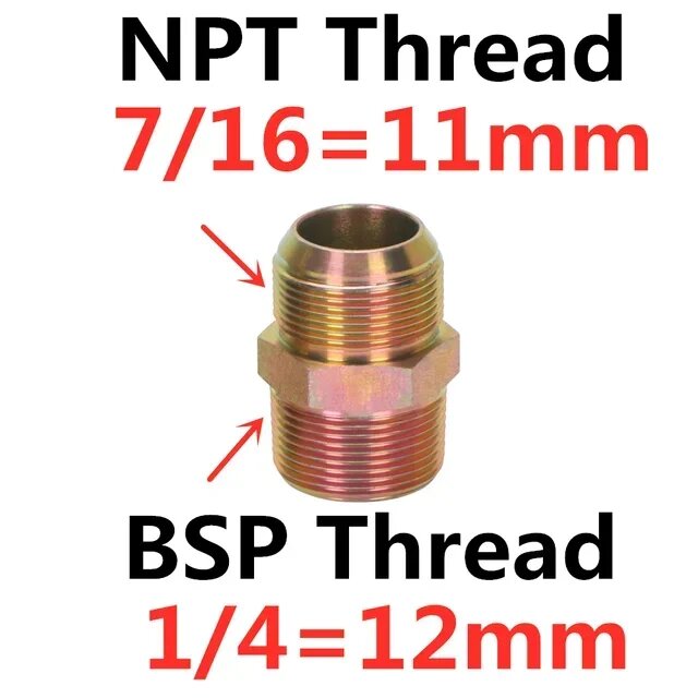 Стальной переходник NPT 7/16 9/16 U3/4 7/8 к BSP 1/8 1/4 3/8 1/2 74° NPT1