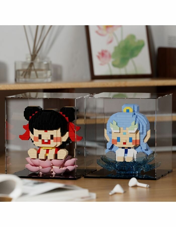 Конструктор Nezha на сиденье лотоса Nezha + Ao Bing (акриловая коробка), 510 деталей