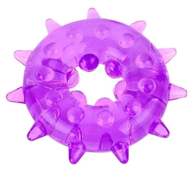 Эрекционное кольцо с шипами и точками MassX фиолетовое