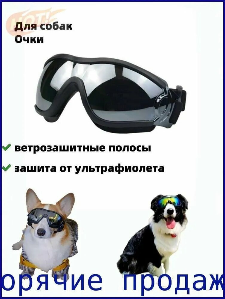 Защитные очки для собак с регулируемым ремешком - средние большие