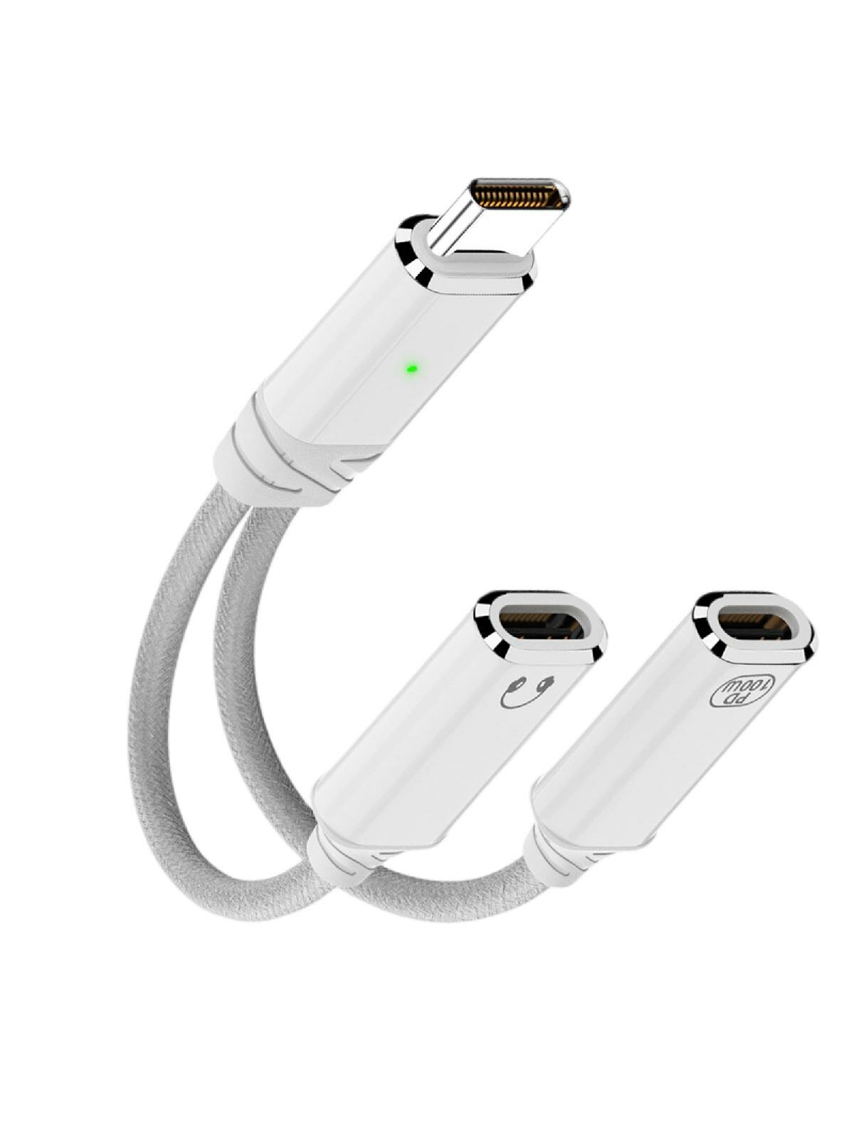 2 В 1 USB C разветвитель Type C к Type C USB 2.0 Кабель Провод с зарядкой мощностью 100 Вт