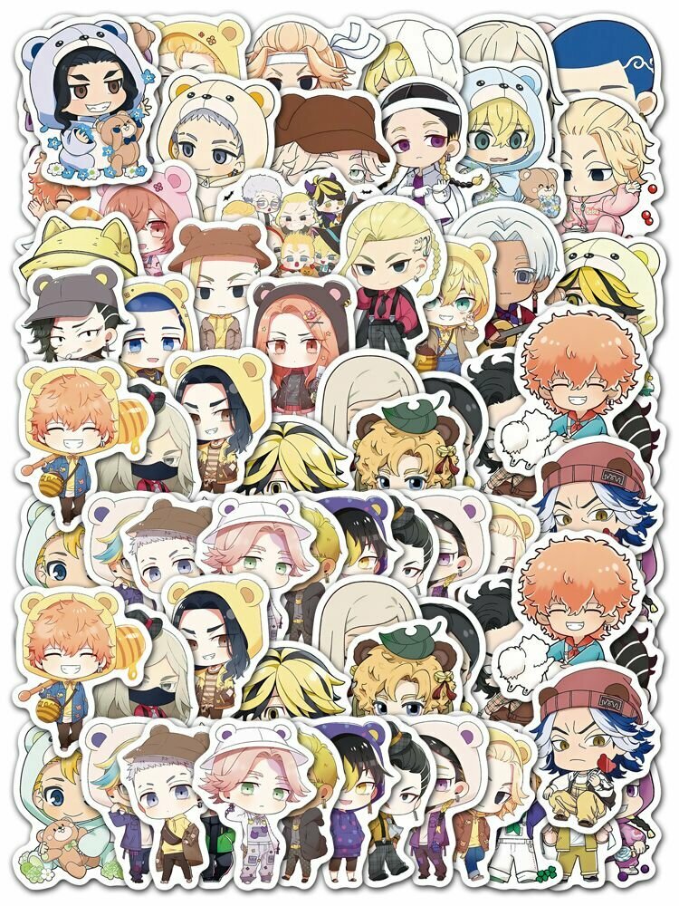 50 забавных наклеек Токийский мститель - веселые стикеры для детей и взрослых