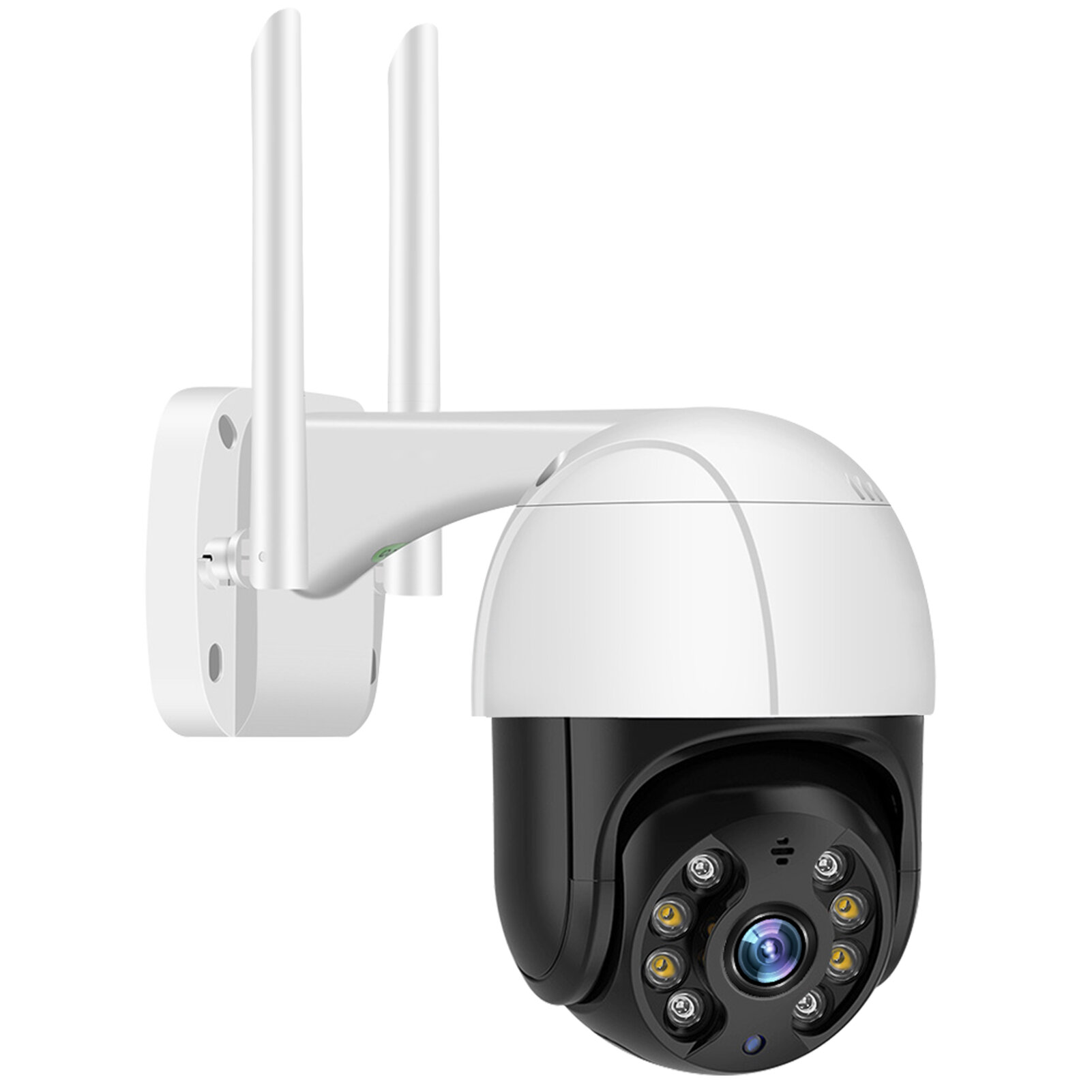 Камера наблюдения наружная PTZ 1080P 2MP с Wi-Fi водонепроницаемая IP66 с ночным видением двусторонним аудио детекцией движения удалённым доступом 360° угол обзора 4mm объектив H.265+ поддержка microSD до 128 2.4Hz Ethernet RJ45