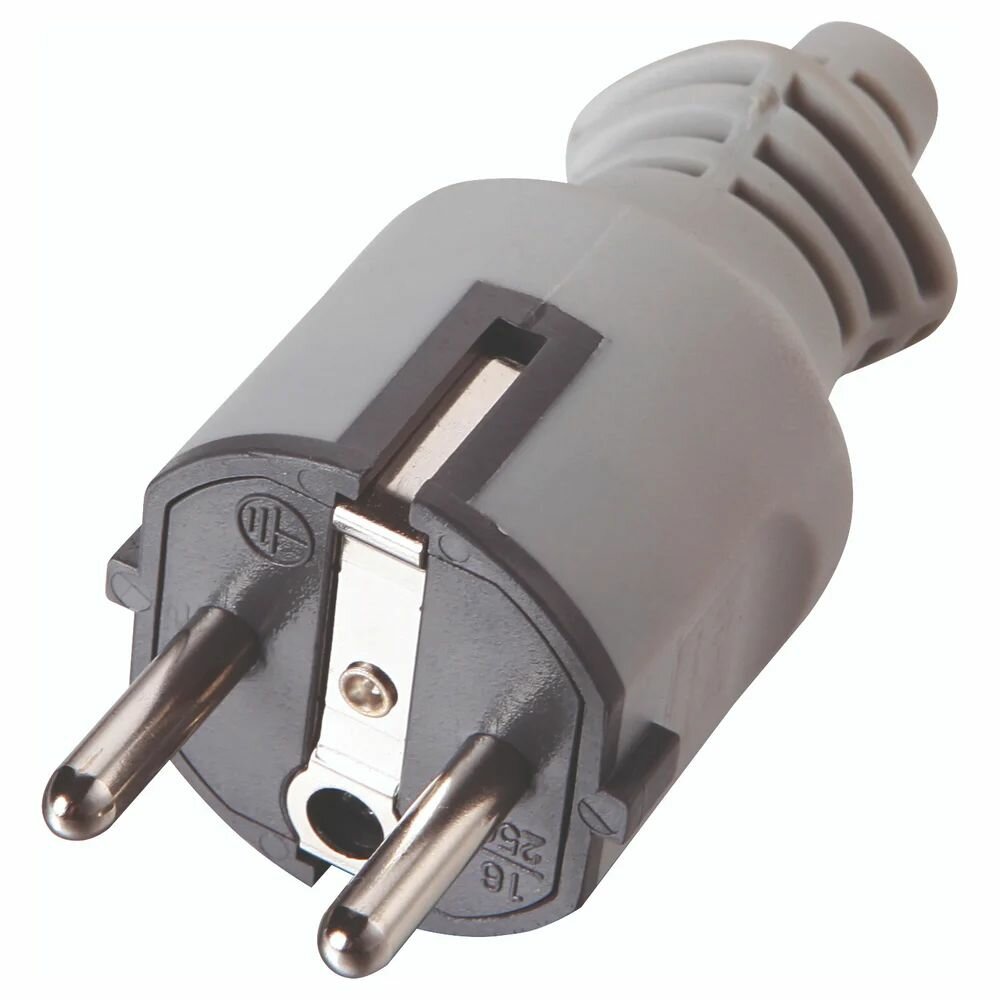 Вилка Electraline евр прямой ввод 16A 55028