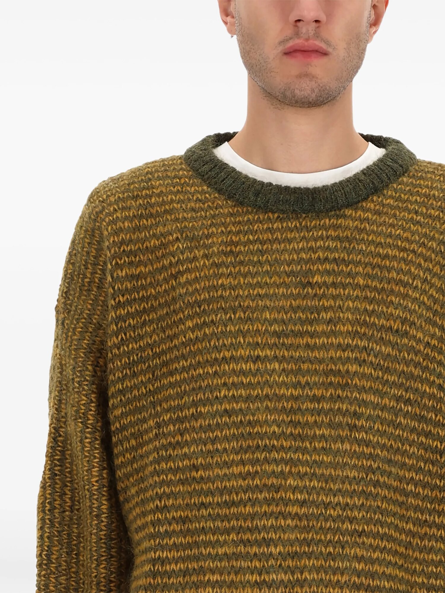 Свитер You Must Create Striped crew neck sweater, размер 52, , green — фото 1