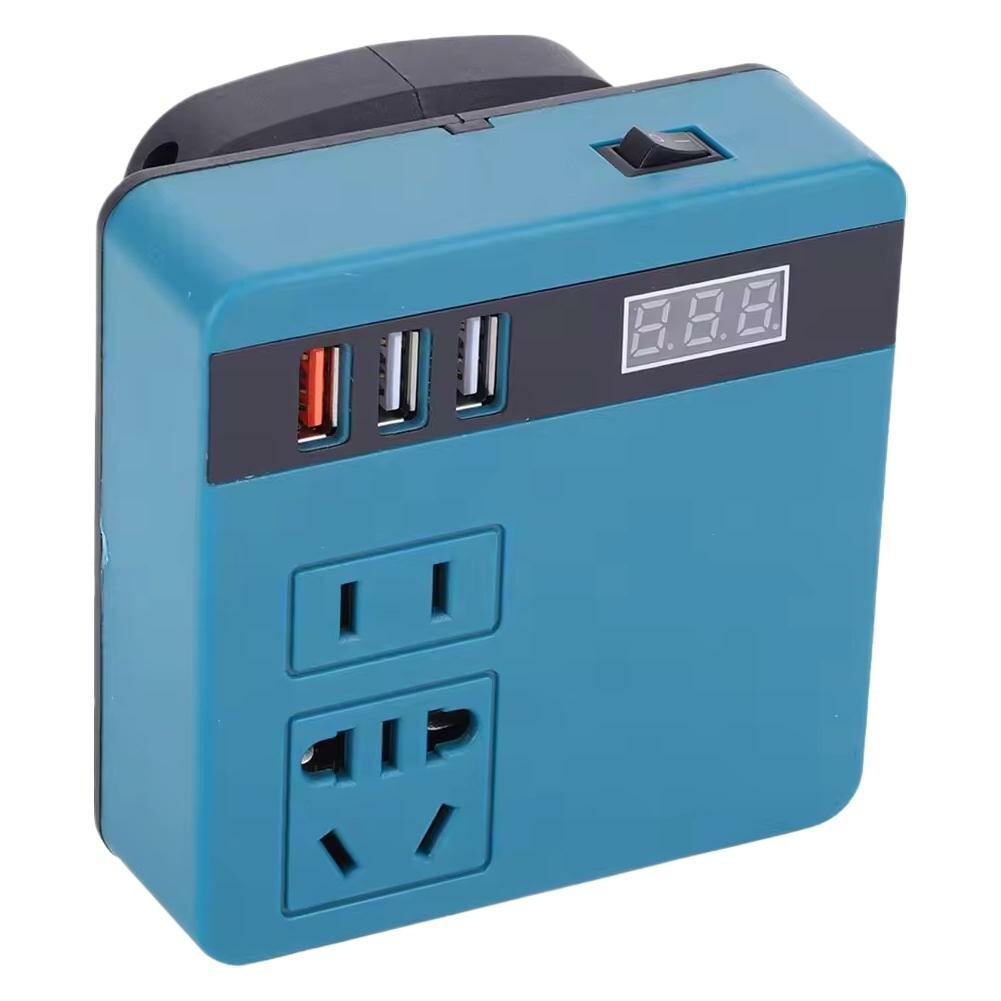 Инвертор для литиевых аккумуляторов Makita, преобразователь DC12V в AC220V, портативный инвертор для инструментов и outdoor работ с выходом 5V/12V/220V