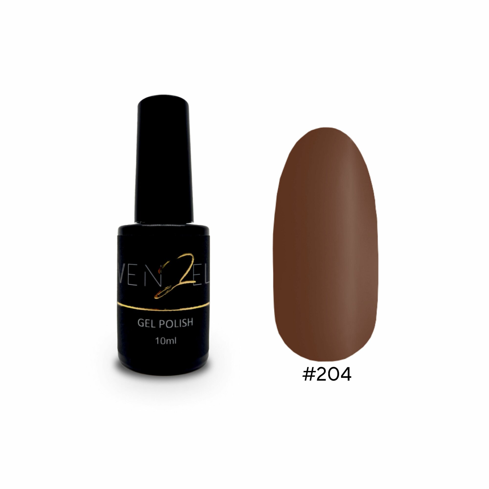 Venzel-204 коричневый гель-лак для ногтей плотный 10ml