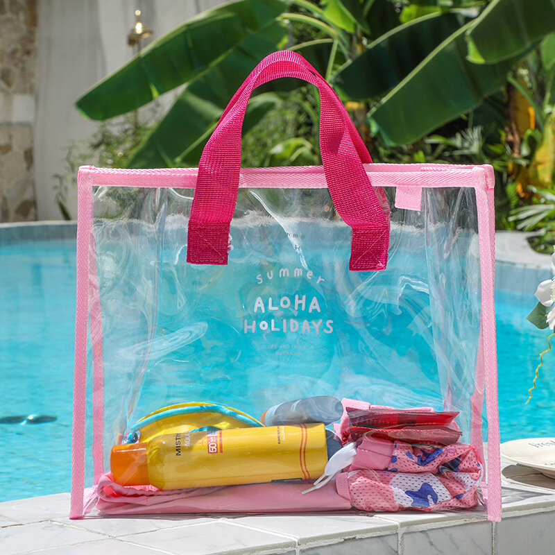Новая прозрачная сумка для хранения водонепроницаемая сумка ПВХ плавательная сумка Пляжная сумка модная высокая