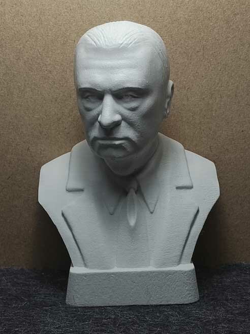 Бюст Жириновского в костюме из камня. BG570. Высота 70мм. Высокая детализация. Белый. Тяжелый и холодный