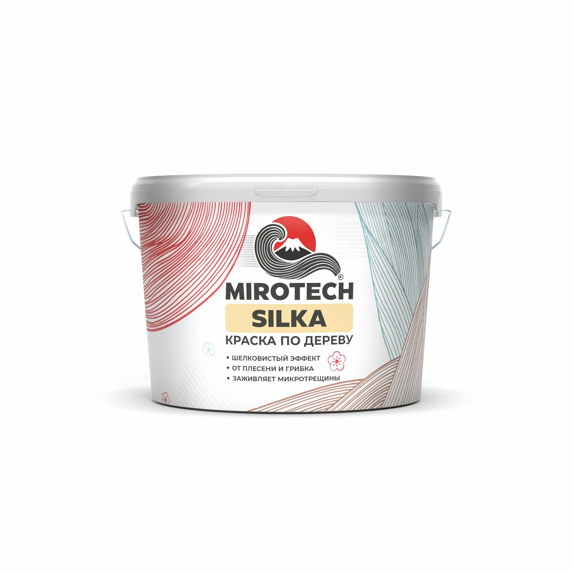 Акриловая краска по дереву MIROTECH SILK для внутренних и наружных работ, быстросохнущая износостойкая, матовая, льняной пепел, 10 кг