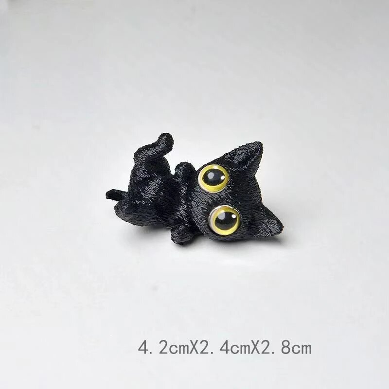 Мини-фигурка кошки черного цвета, 4.2x2.4x2.8 см, A4