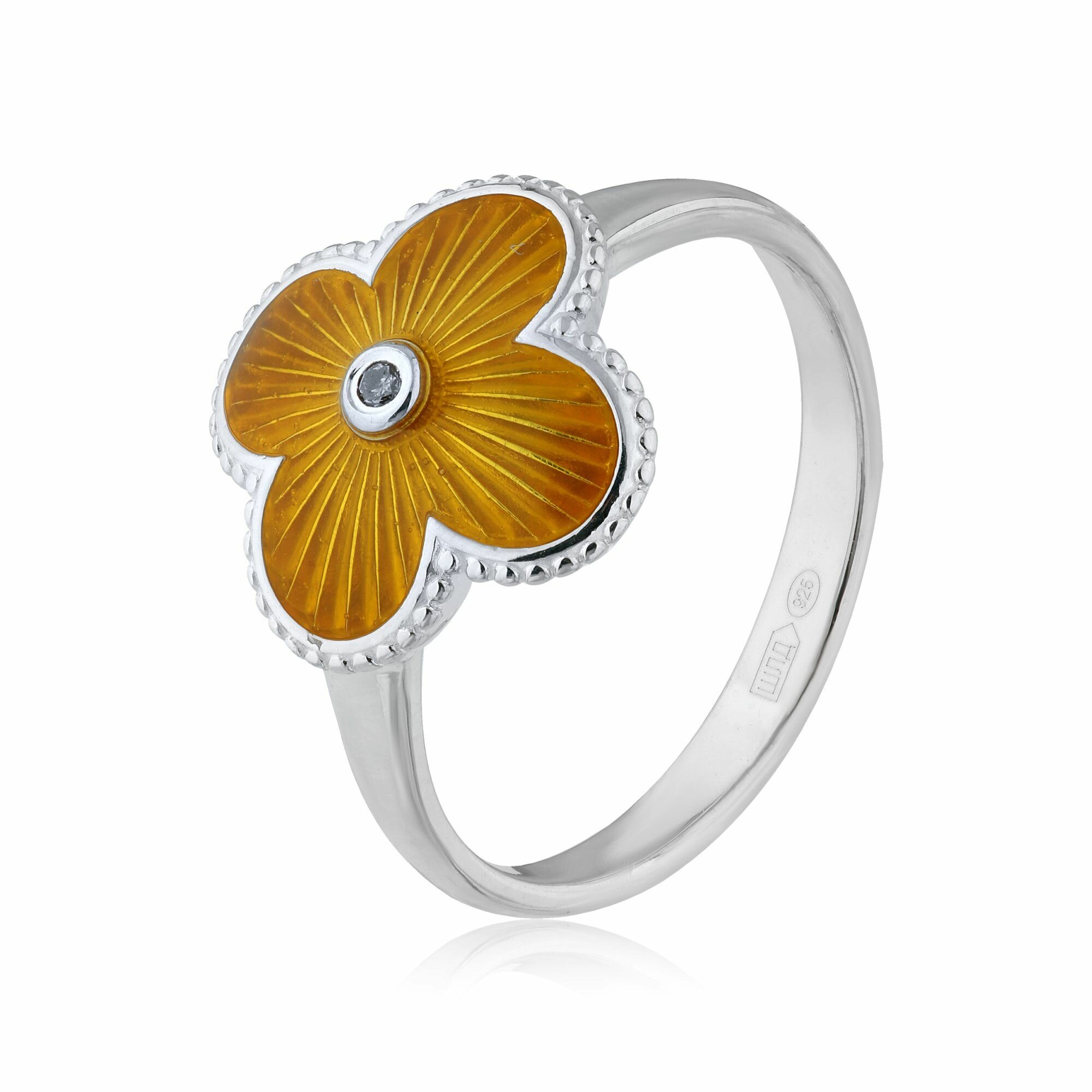 Кольцо, серебро, 925 проба, бриллианит, бриллиант