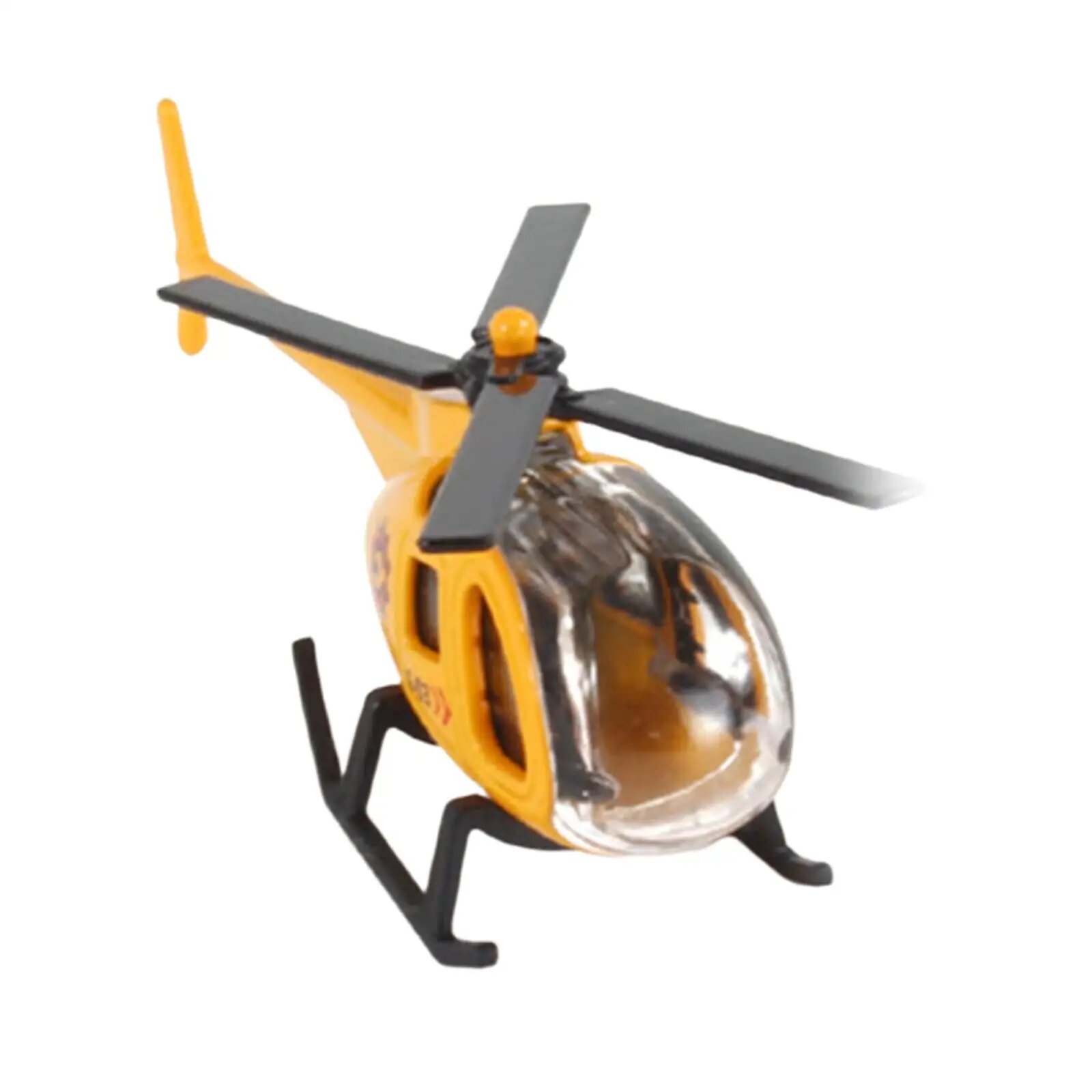 Желтый металлический вертолет MagiDeal 1:64