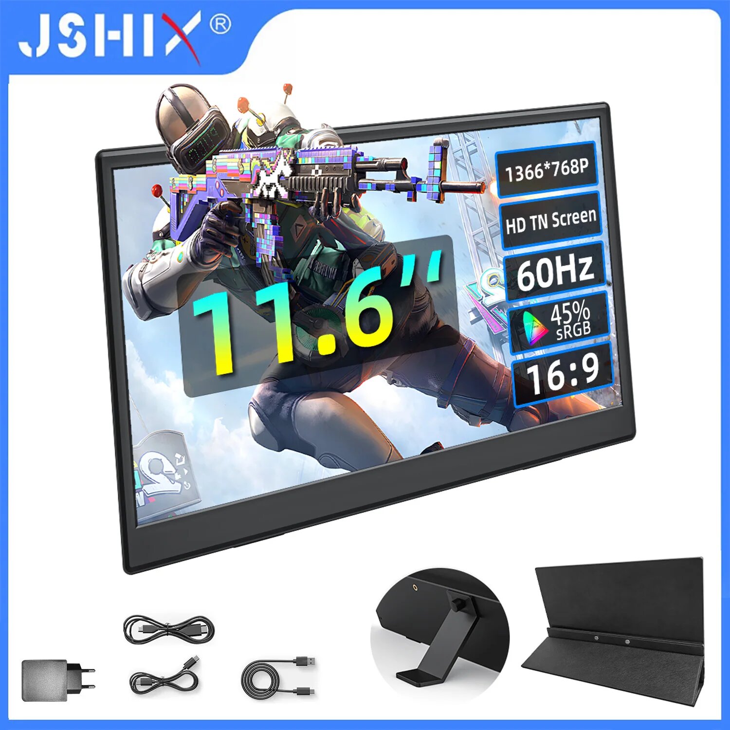 JSHIX Портативный монитор 11.6/14/15.6 дюймов ZA11.6