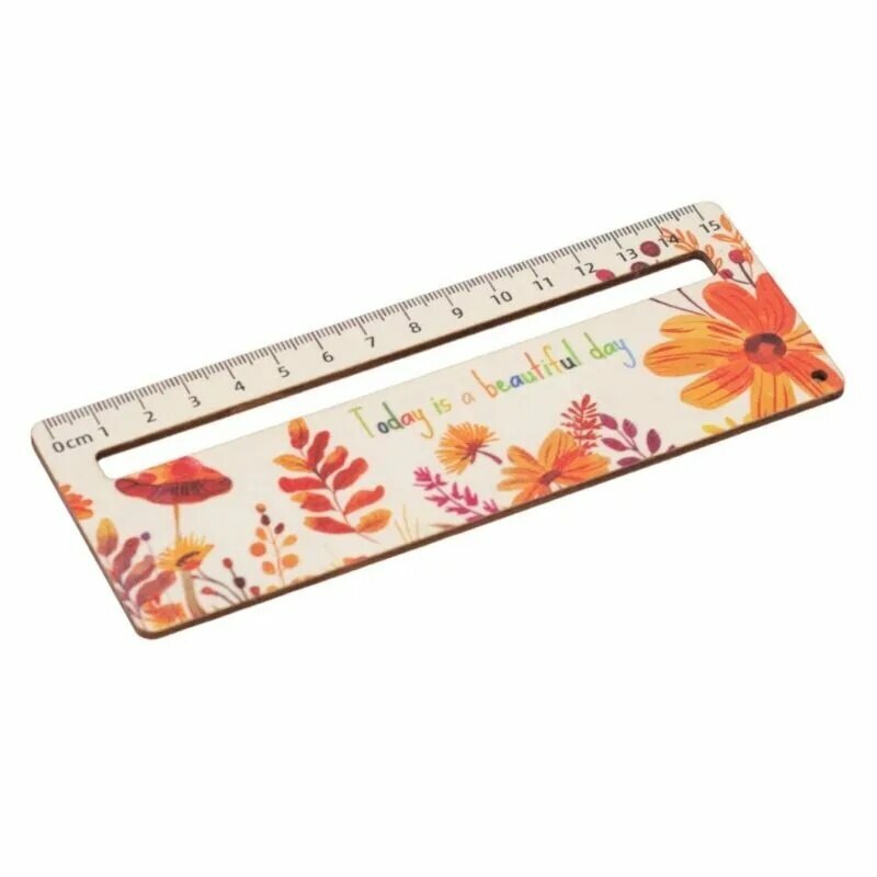 1 детская деревянная линейка, карточка для помощи учащимся в чтении, резная линейка для учащихся-осень 2