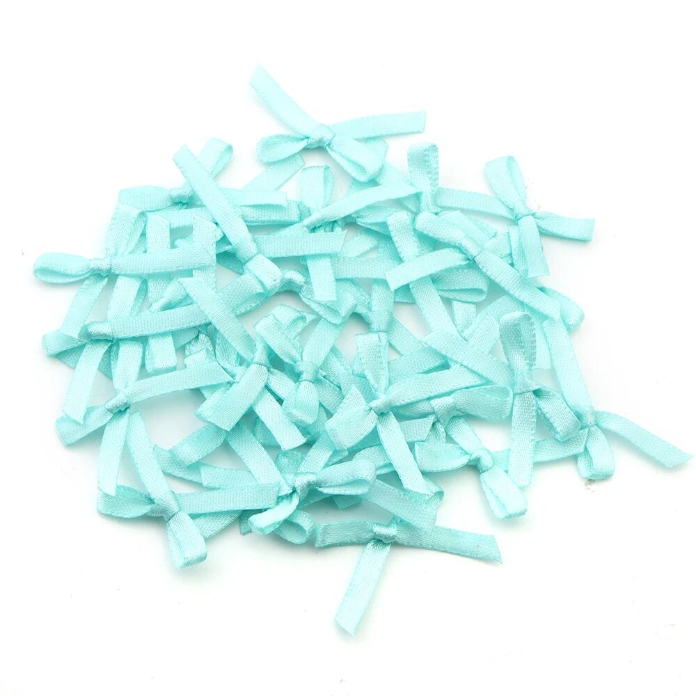 Мини бантики из сатина Lake Blue 2,5x3 см, 50 шт.