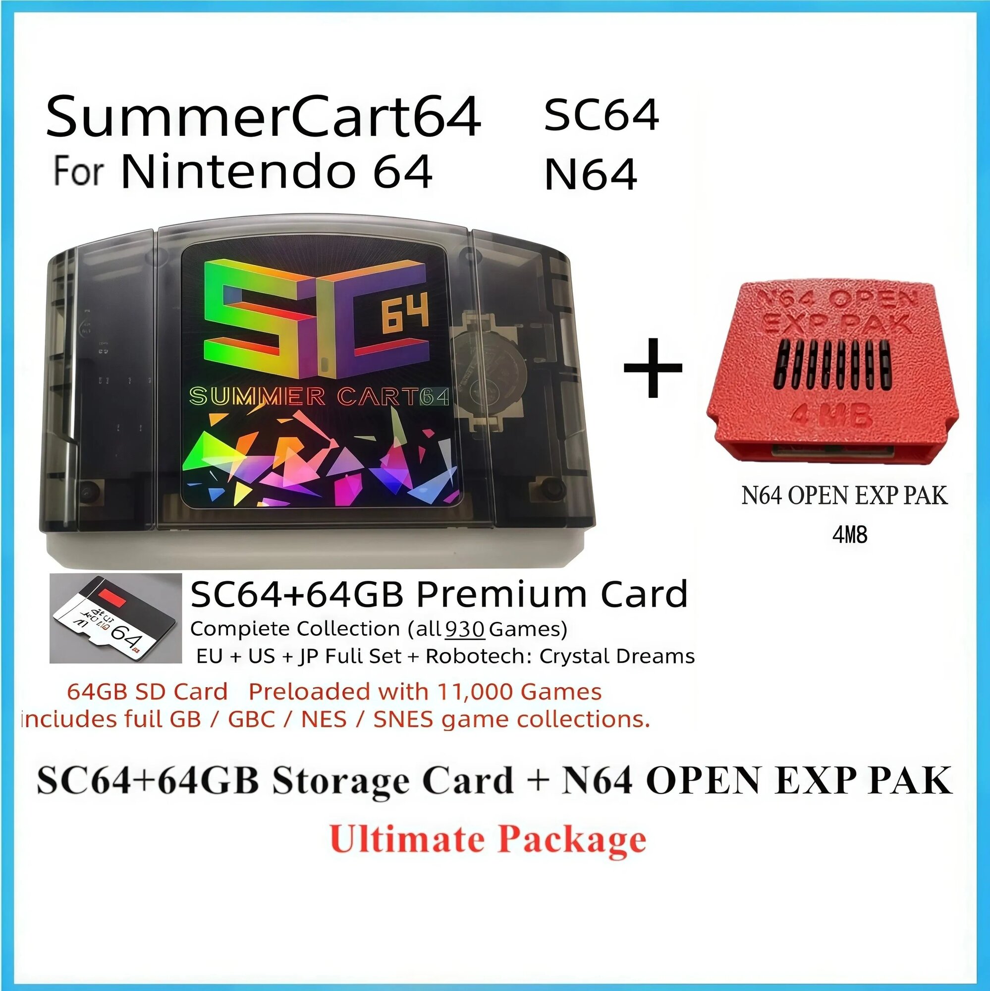 SC64 N64 Flashcart SummerCart64 64GB