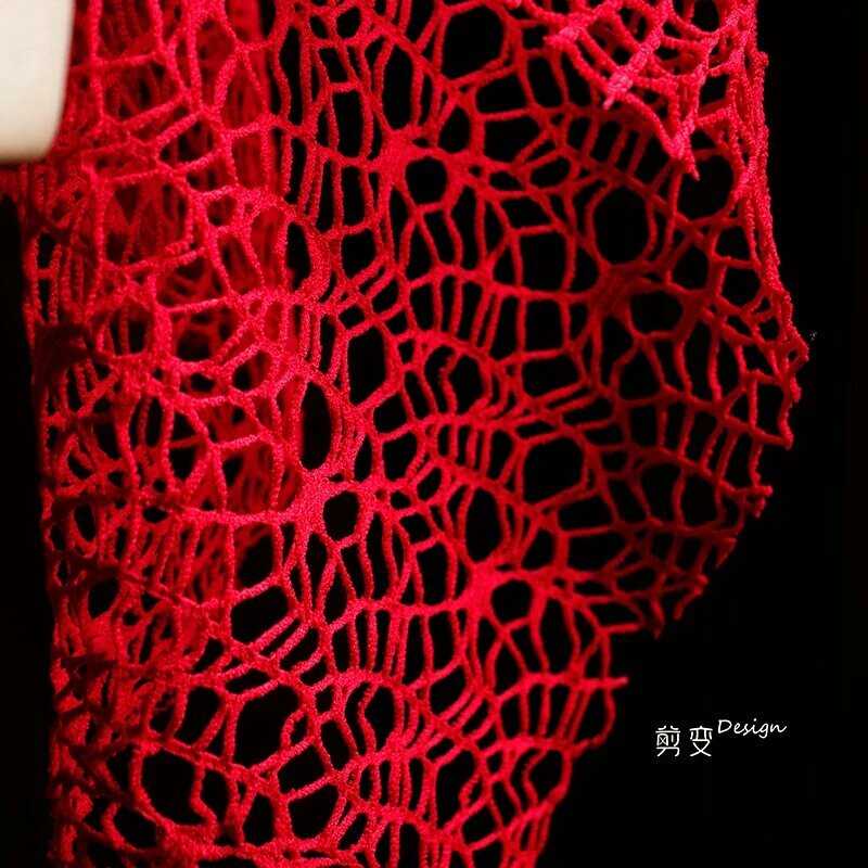 Красный тюль полиэстер 160 см Красный, Big red