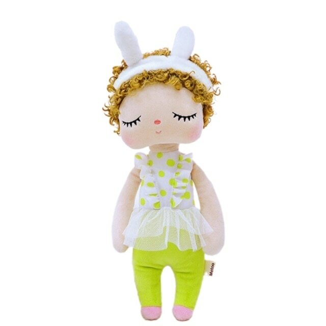 34см Dreameryoly Кролик, Спящий Vintage Ангела Шийная Игрушка, Розовые Уши, Платье Мягкий Кристалл Бархатный Дети Спящий Компан Плюшевая Подушка (Прекрасный)
