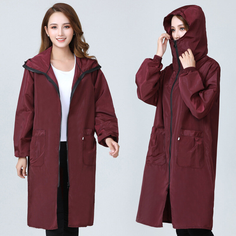 Удлиненный фартук для взрослых, рабочая одежда для дома и кухни, водонепроницаемый, маслостойкий, длинный рукав, модный фартук для женщин на весну и осень