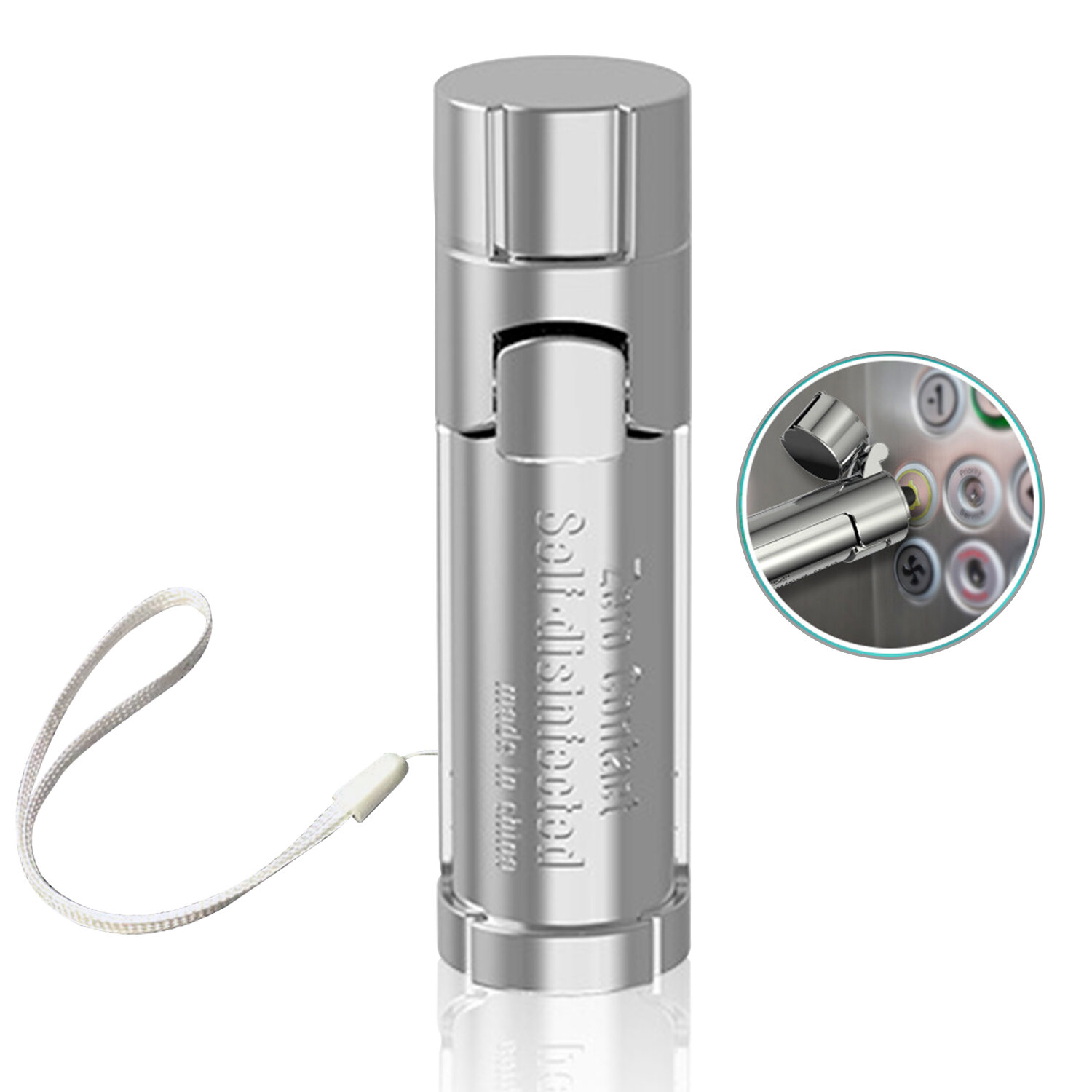 Press Elevator Hand Stick Hygiene Door Opener Door Handle для нажатия кнопки лифта Открыватель двери без прикосновения, Silver, ABS, Practical, 7*1.8cm, 1 шт, для Двери, Кнопки лифта, для Дома, Отеля, Офиса и т. д.