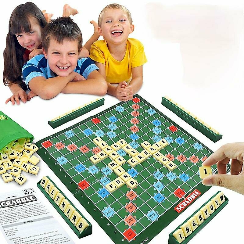 Scrabble Игра Дети Крест Слово головоломка Детская доска Орфография Таблица головоломка Слова Образовательная помощь Весело Образовательные портативные игрушки Весело (зеленый)