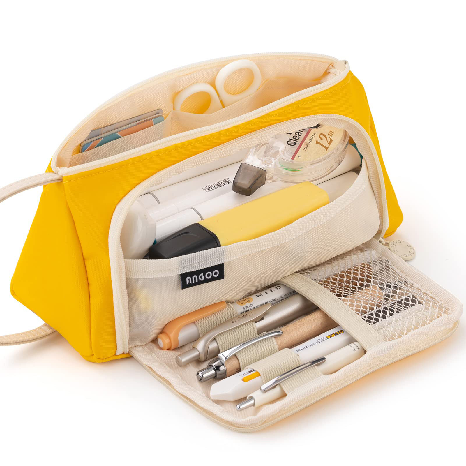 Чехол для карандашей большой вместимости из канвы, чехол для маркеров, пенал, сумка для канцелярии, органайзер для школы, колледжа, офиса для подростков, девушек, взрослых, студентов, материал: полиэстер, стиль: простой, тип замка: зippers