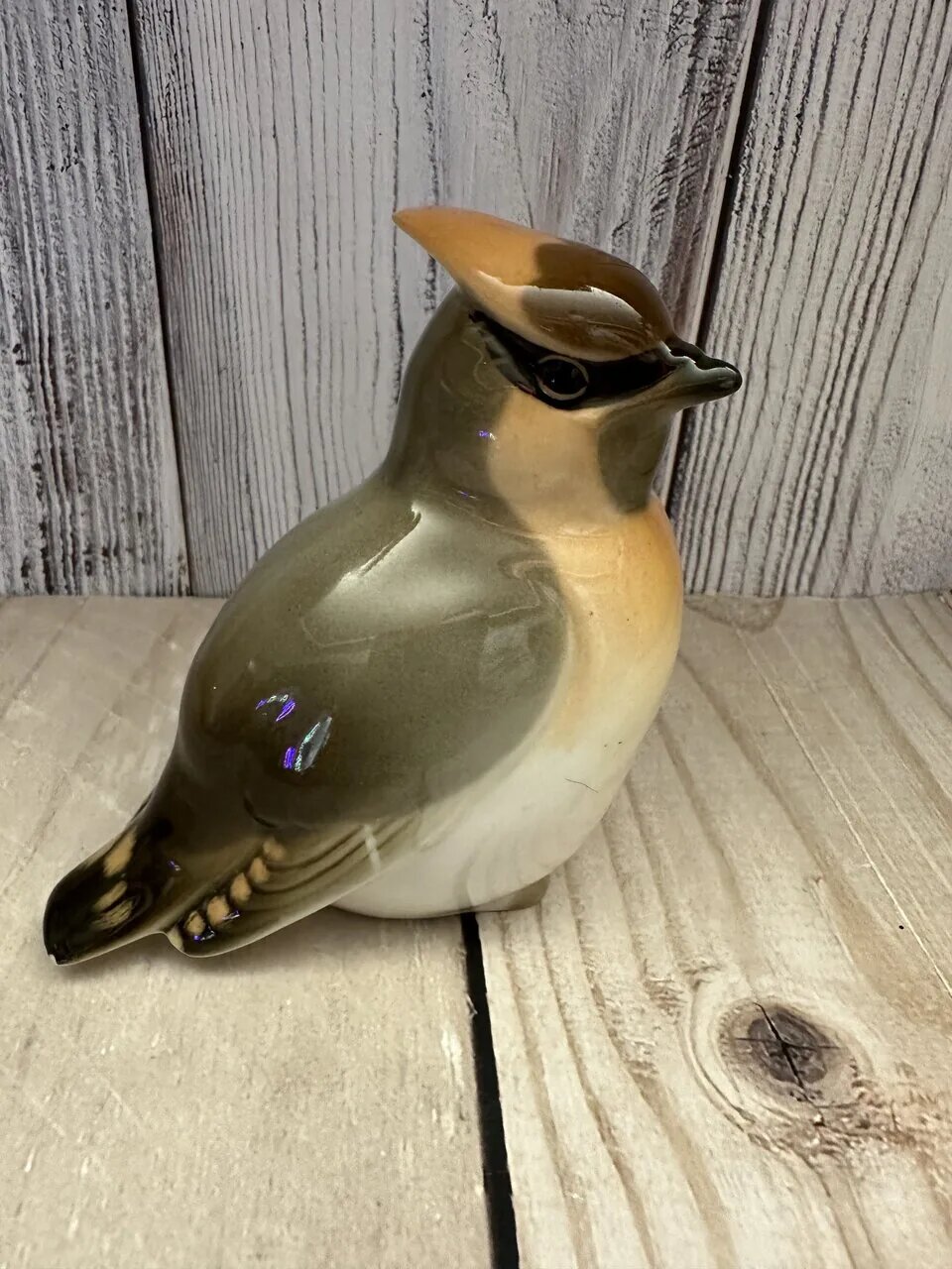 Статуэтка Птица Свиристель Фарфор Лфз 60 годы автор П. Веселов Шикарная