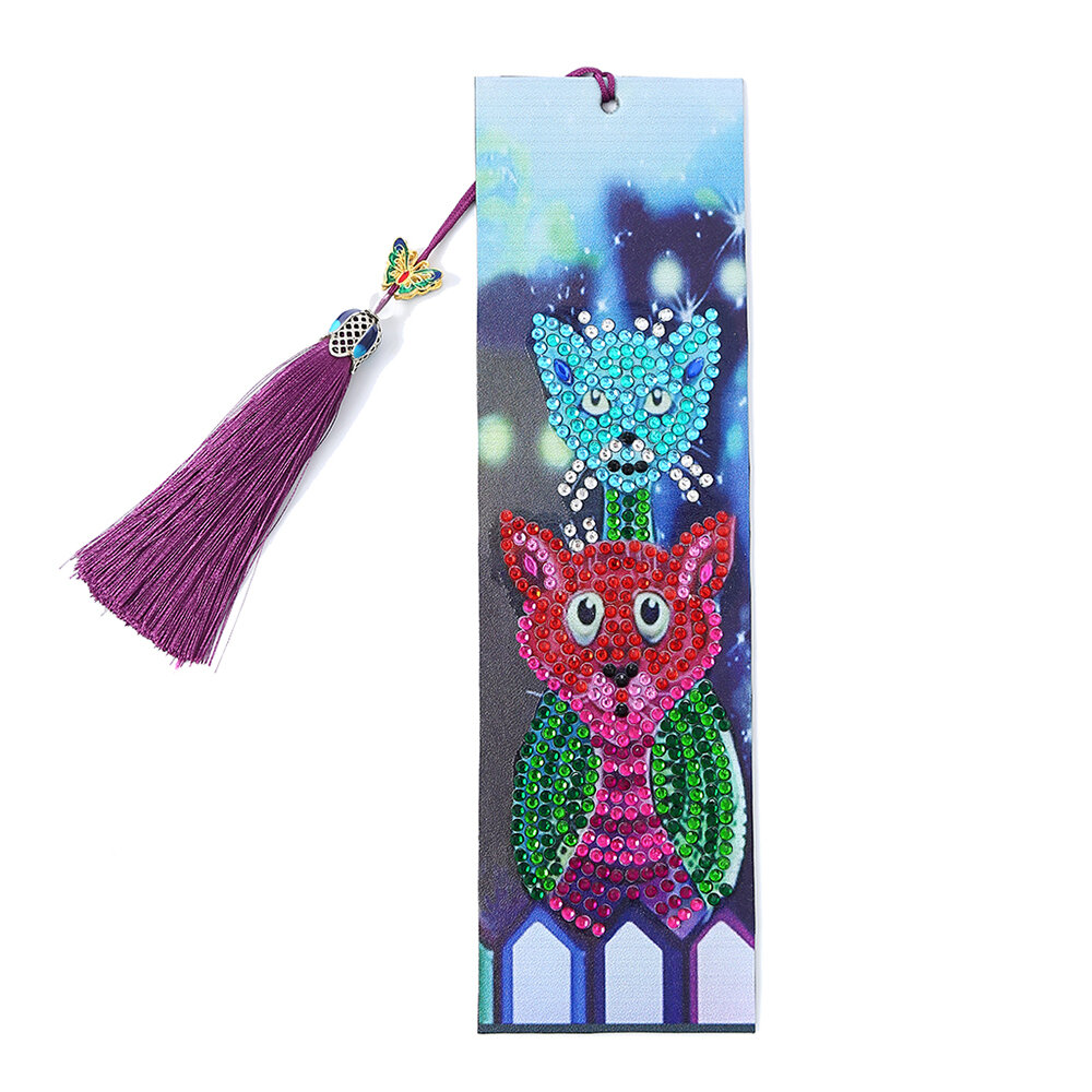 DIY Diamond Painting Special Shaped Flower Leather Tassel Bookmark Crafts for Kids Adults Beginner AA131, Color As picture, Material Leather, Size 21 * 6cm / 8.26 * 2.36in, Weight 40g / 1.41oz, Package List 1 * Bookmark 1 * Tool