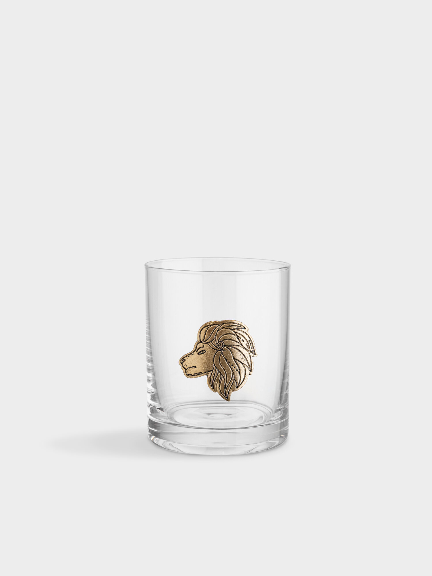 Стакан для виски, 10 см, 340 мл, стекло/металл, золотистый, Лев, Zodiac, Kuchenland