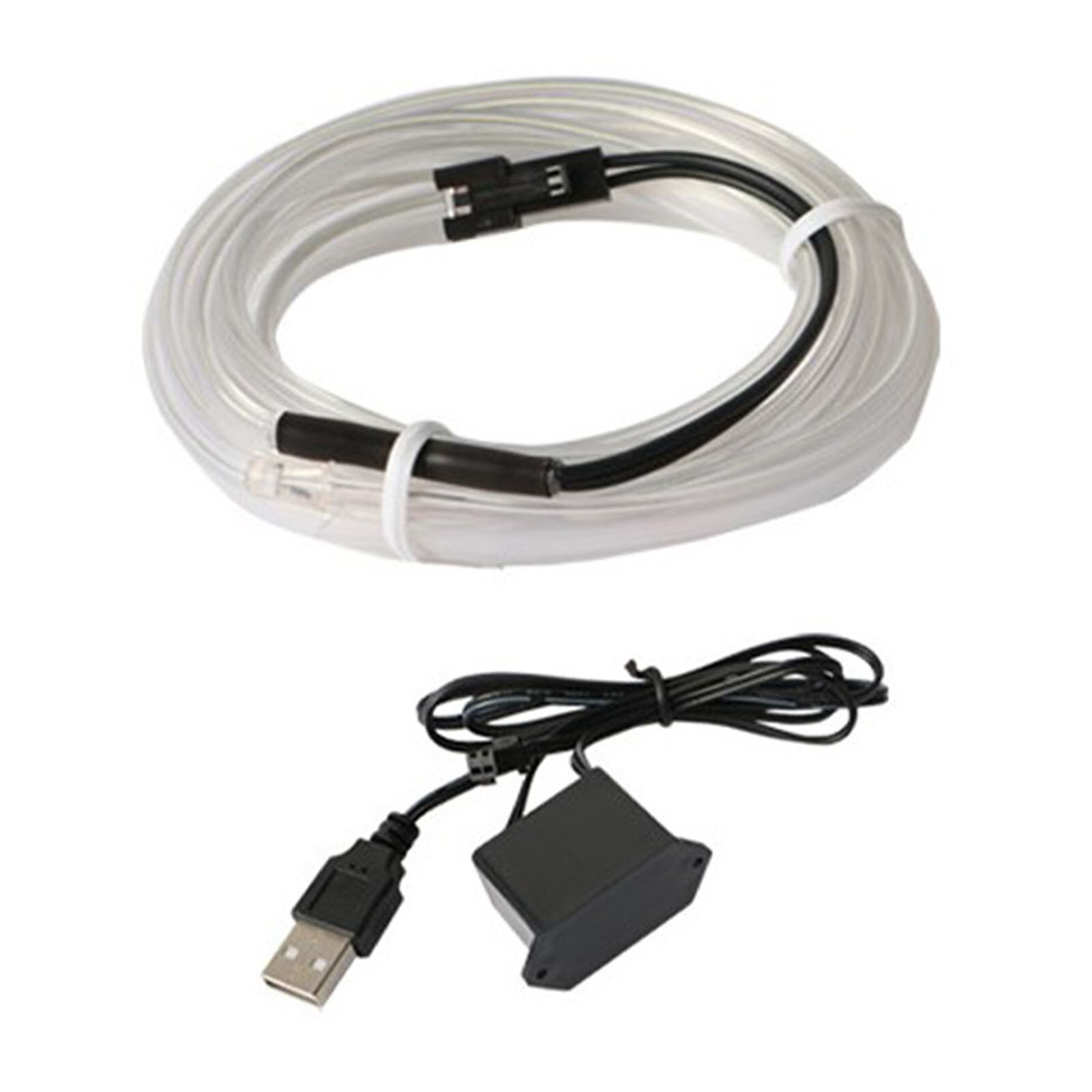 Автомобильная Неоновая Проволочная Лампа с Питанием от USB Для Украшения Атмосферы Интерьера Светодиодной Лентой 5V 9.8ft Ice Blue