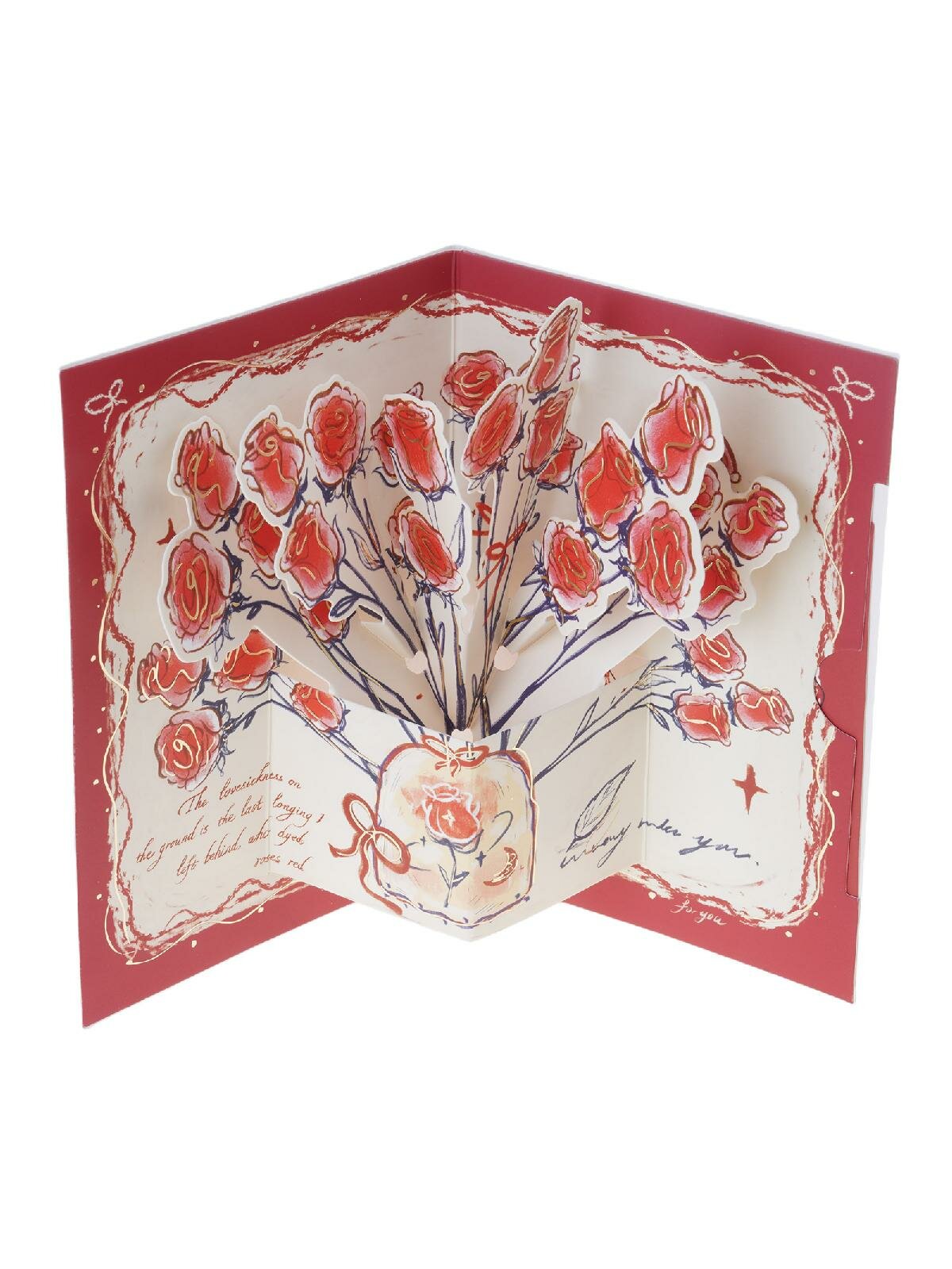 Всплывающая поздравительная открытка с 3D-розой и конвертом для создания бумажных открыток для пары