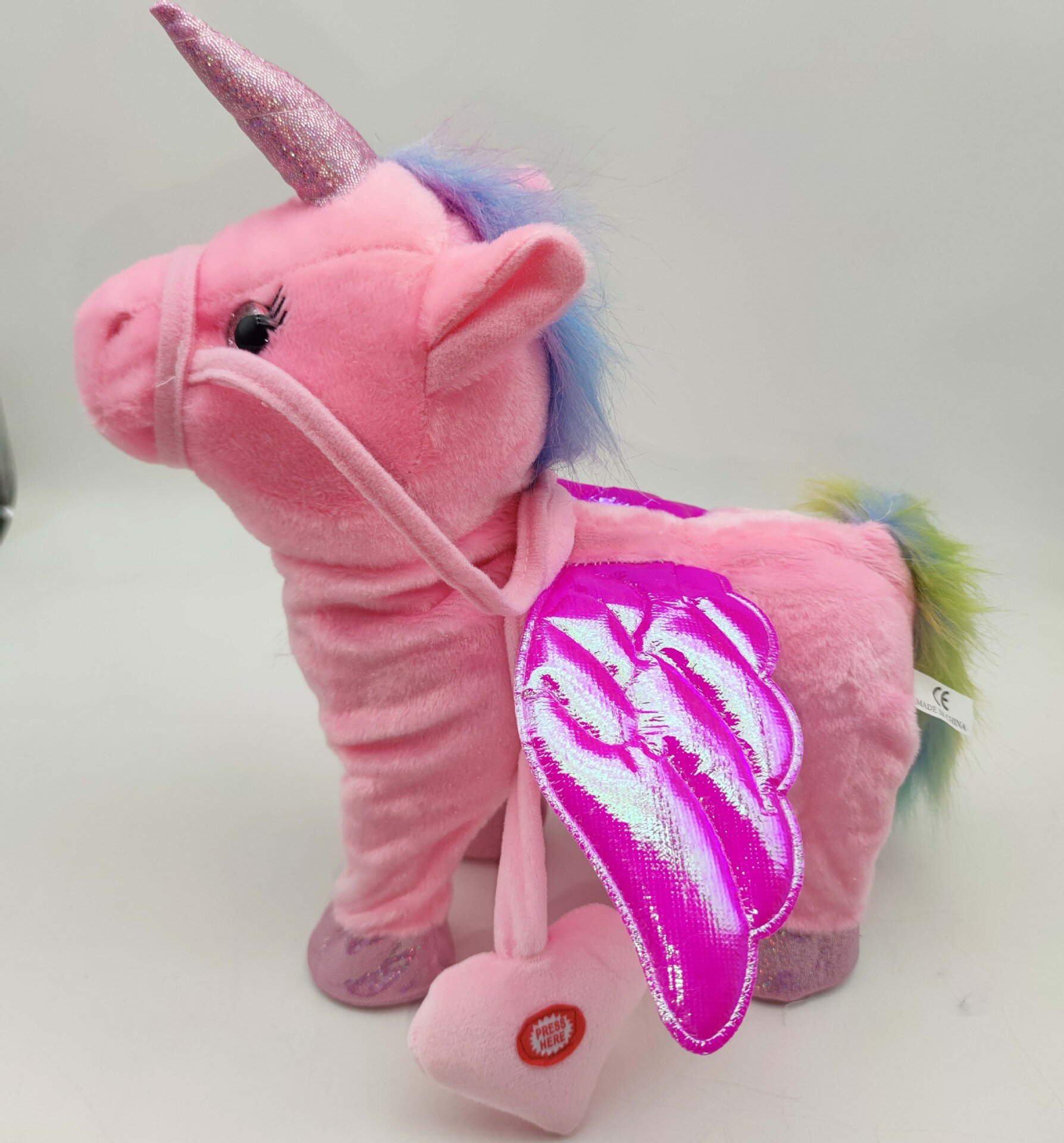 Горячий товар для внешней торговли INS, поводок для единорога, ангел, лошадь, плюшевая игрушка, ходящая и поющая электрическая плюшевая игрушка, подарок для детей