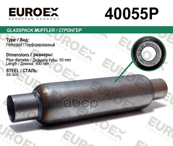 Стронгер нерж. перфорированный (55x300x400) EUROEX арт. 40055P