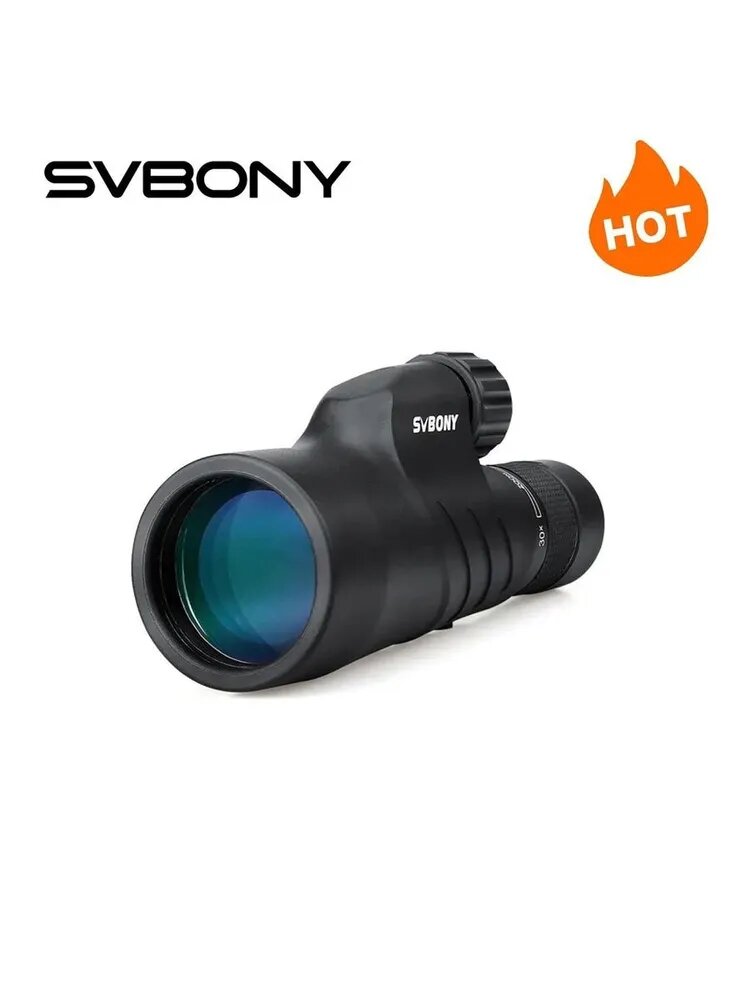 Монокулярный телескоп SVBONY SV45 10-30x50 с зумом для наблюдения за птицами, кемпинга и охоты, черный