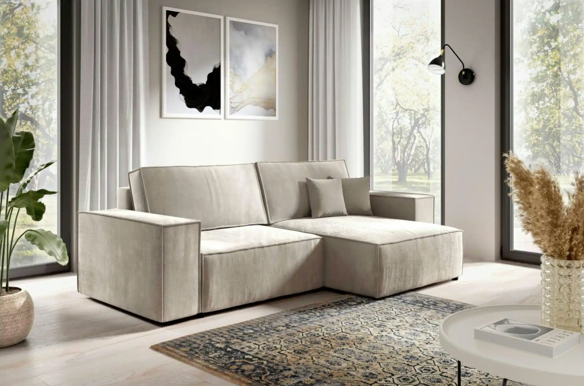 Диван угловой "Harizma Mebel" Мангуст-евро мод6, влагостойкий велюр, обивка антикоготь