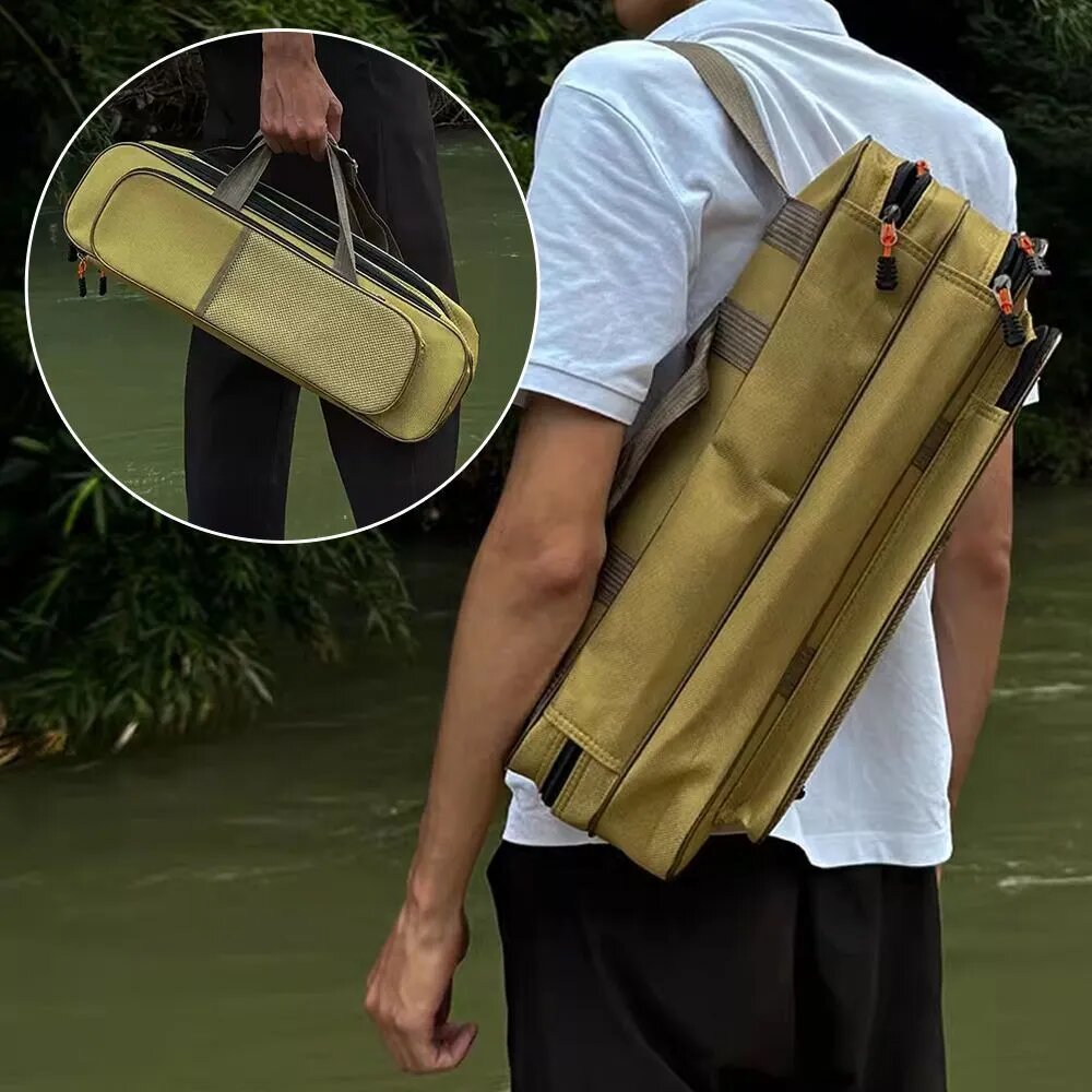 Чехол Hard Shell для зимнего садка, жесткий, 50x14x14 см, хаки/белый, с молнией — фото 1