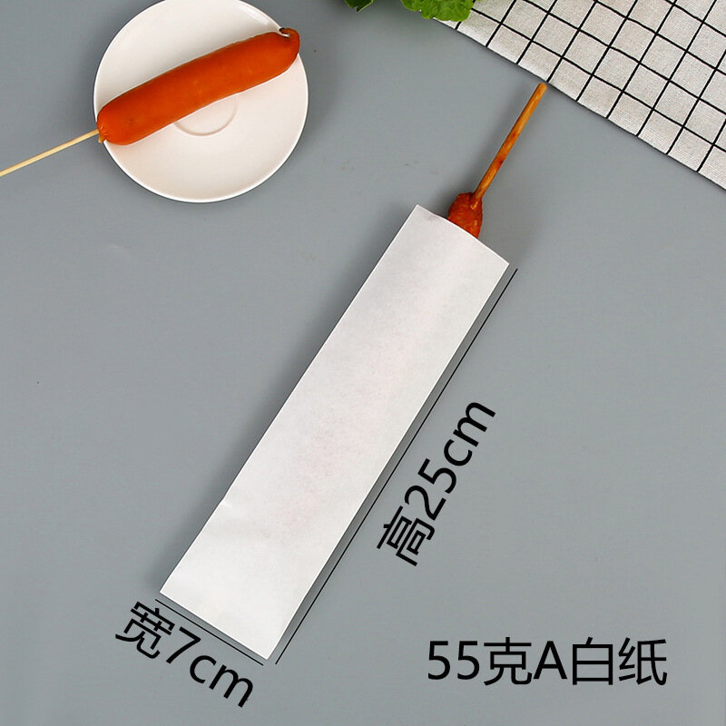 Маслостойкие крафтовые пакеты для жареной еды, на вынос, барбекю, упаковочные пакеты для глютена, гриль-сосисок, жареных шашлыков, чуррос, настраиваемые бумажные пакеты