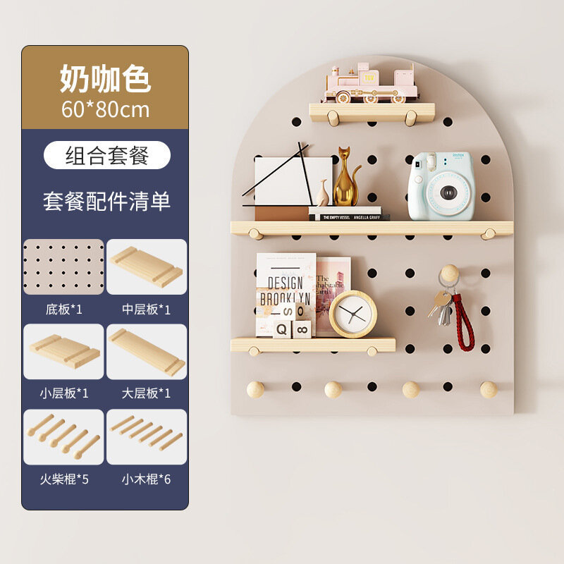 Стеллаж для хранения из перфорированного картона, перегородка из массива дерева, подвесная доска, деревянная стена для прихожей, перфорированная стена, книжная полка, настенная витрина