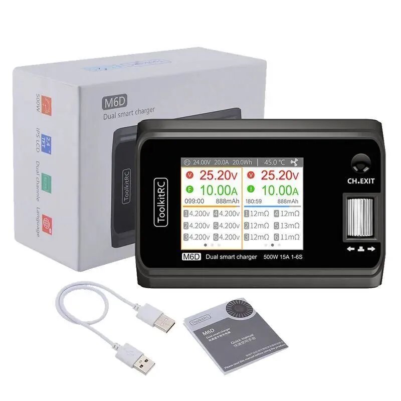 Зарядное устройство ToolkitRC M6D Dual smart charger для радиоуправляемой модели