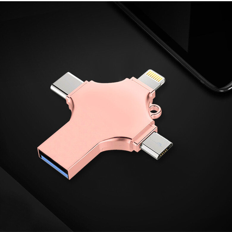 USB-флешка для мобильного телефона, металлическая USB-флешка, 4-в-1, кросс-бордерная электронная коммерция, USB-флешка для Android Type-C, подарок, специальная металлическая USB-флешка