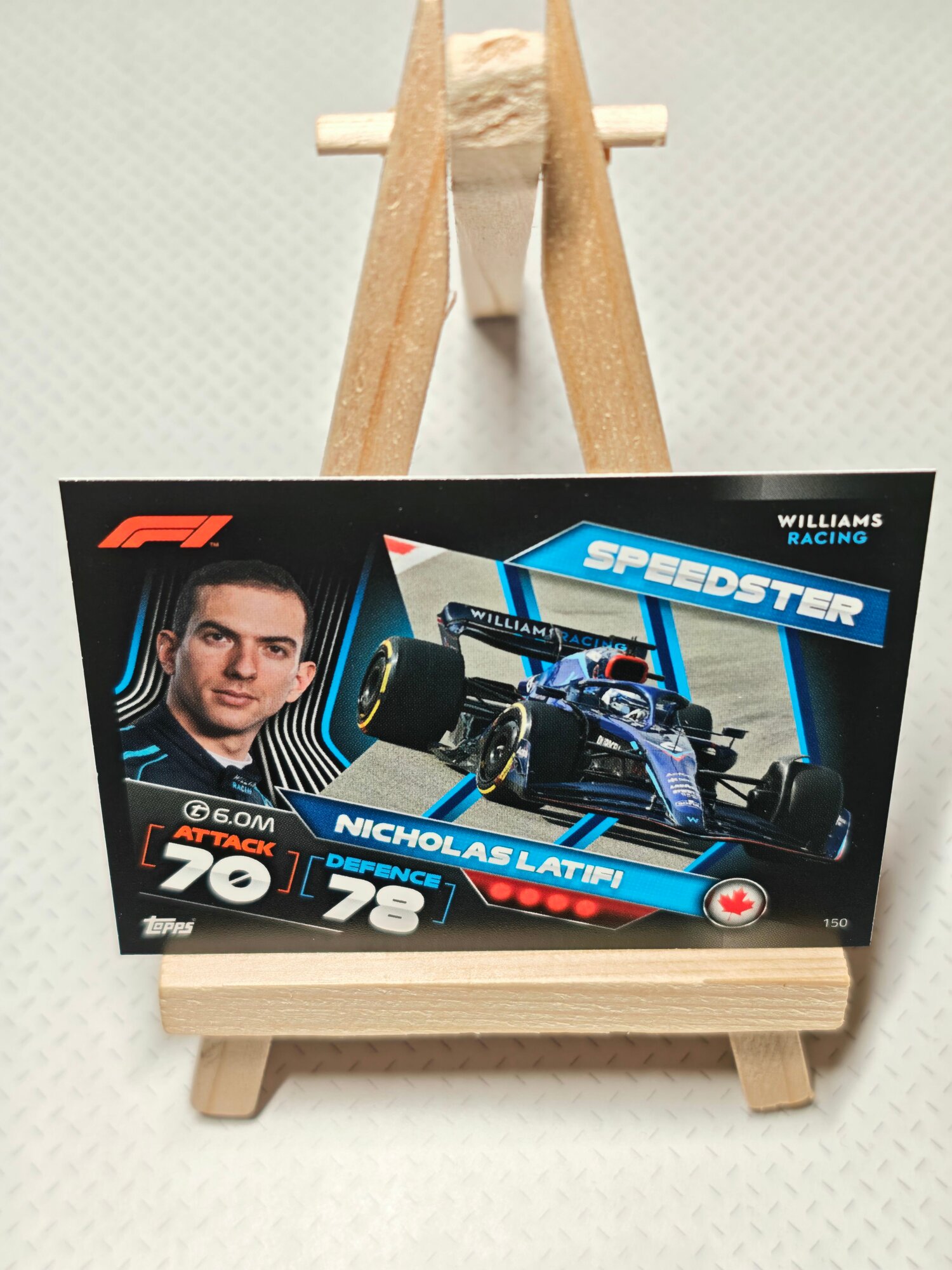 Коллекционная карточка Topps F1 Turbo ATTAX в горизонтальном стандартном формате