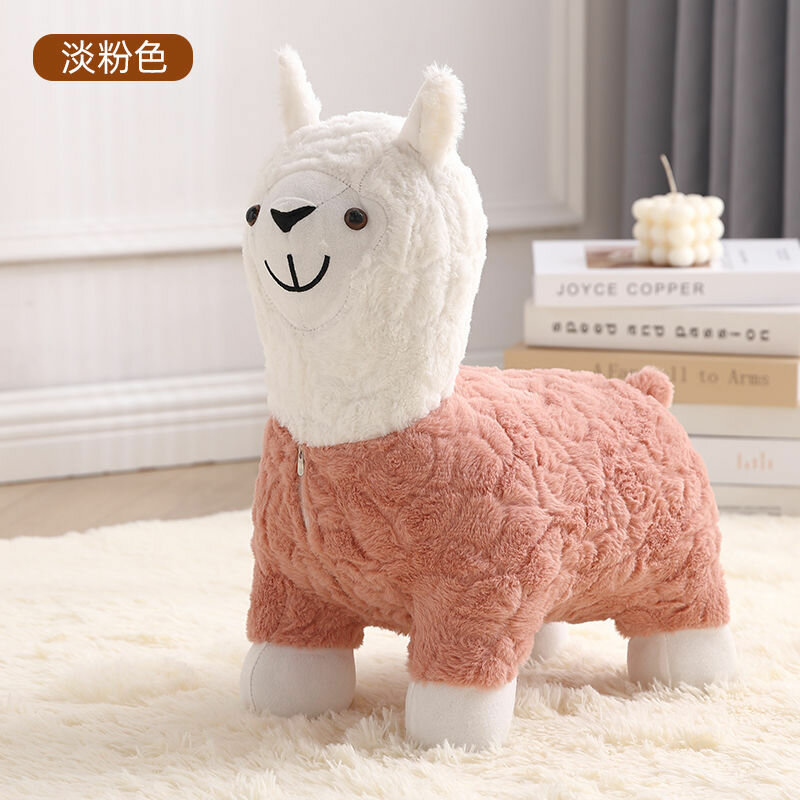 Маленький табурет из альпаки, сиденье из альпаки, детский табурет в виде животного, мультяшный домашний декор, табурет для переобувания, низкий табурет для гостиной